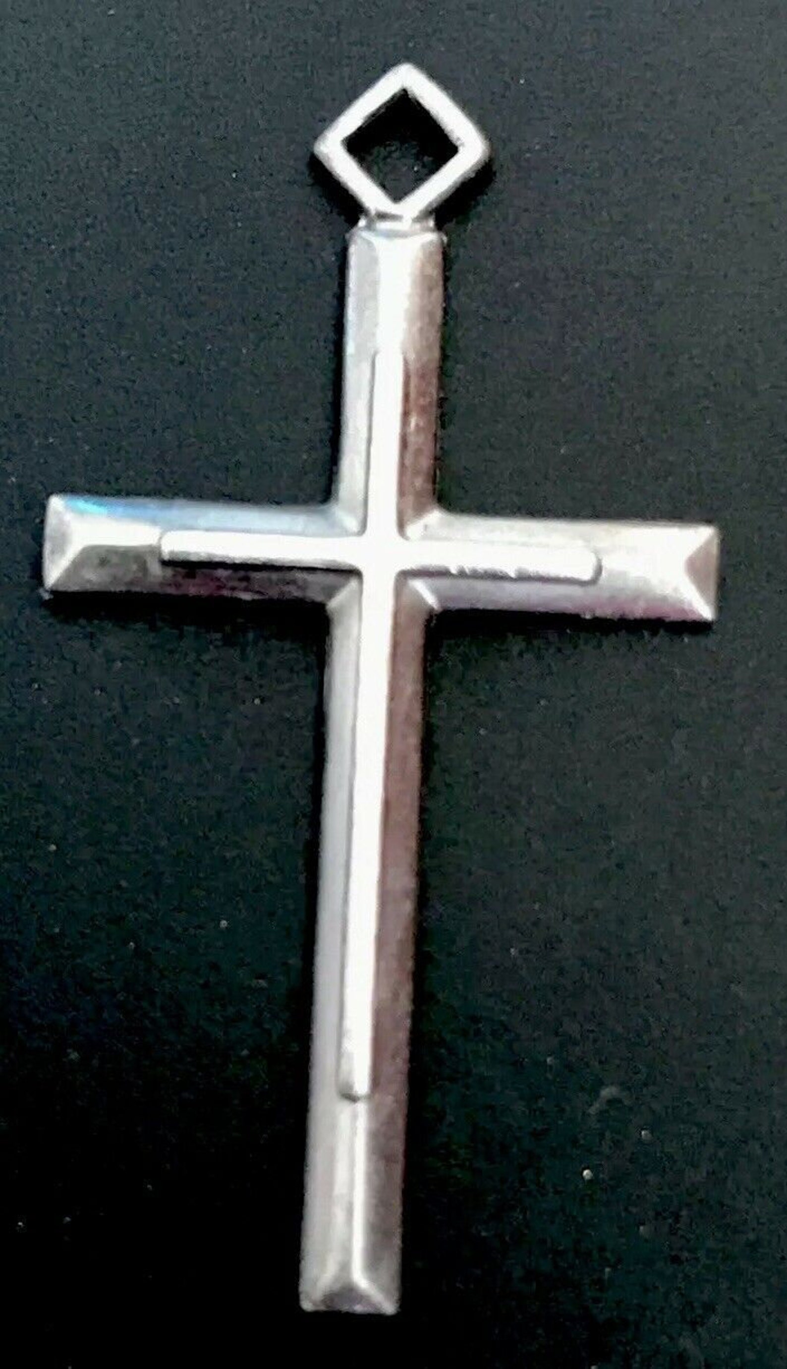 Cross Religious Pendant Vintage Sterling Silver on 18 Inch - Etsy