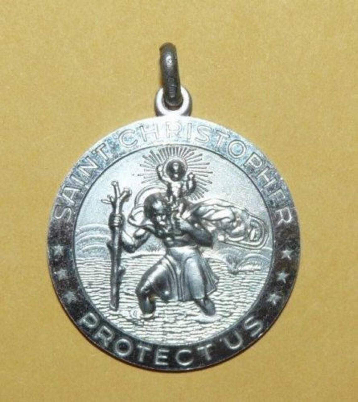 Saint Christopher Protect Us Vintage Sterling Silver Catholic | Etsy