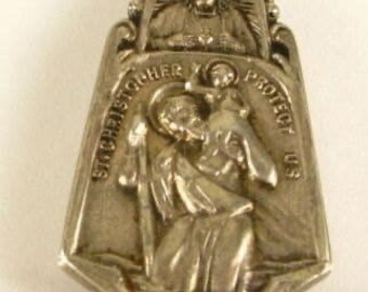 Saint Christopher Scapular Vintage Sterling Religious Medal | Etsy