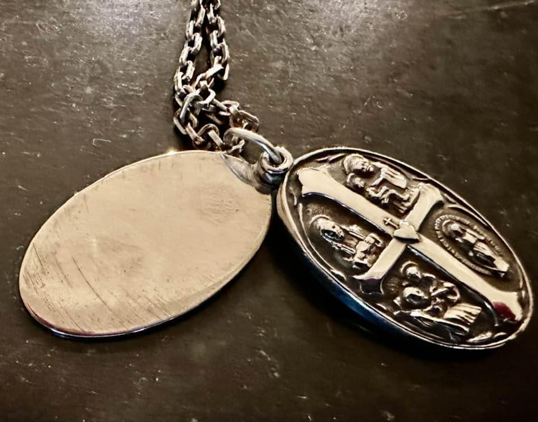 Vintage CREED Sterling Silver 4-way Cross Scapular Pendant Necklace - Etsy