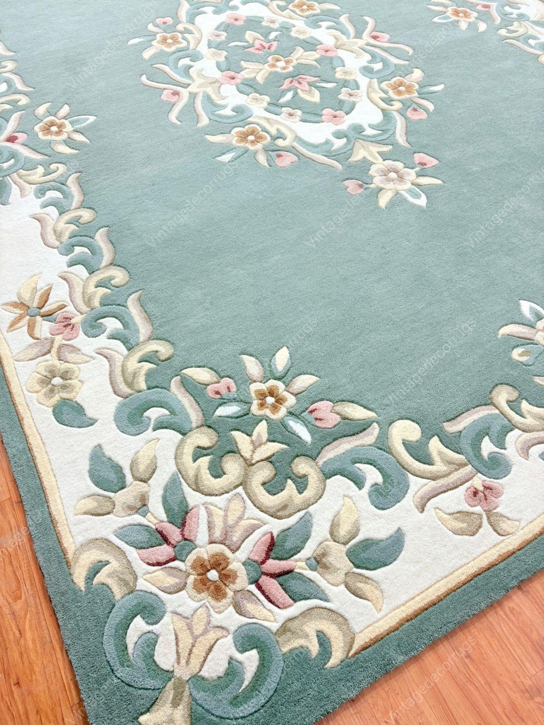 9x12 Floral Abushan Wool Rug Hand Tufted Area Carpet, Handmade Flower ...