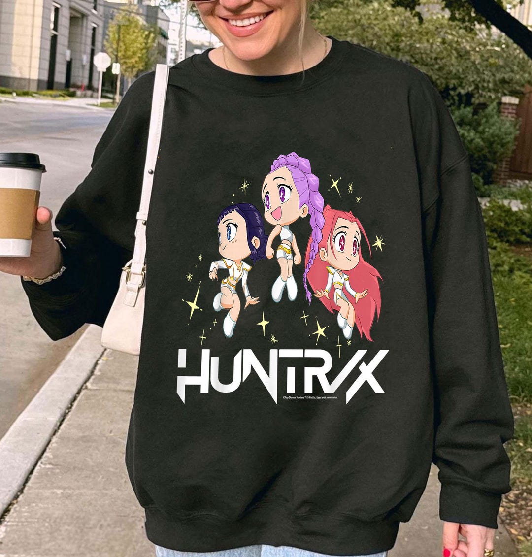 Kpop Demon Hunters Huntrix Chibi Sweatshirt, Cute Kpop Idol Group T ...
