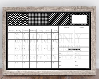 Digital Dry Erase Calendar 20x30 Gray Family Message Center | Etsy