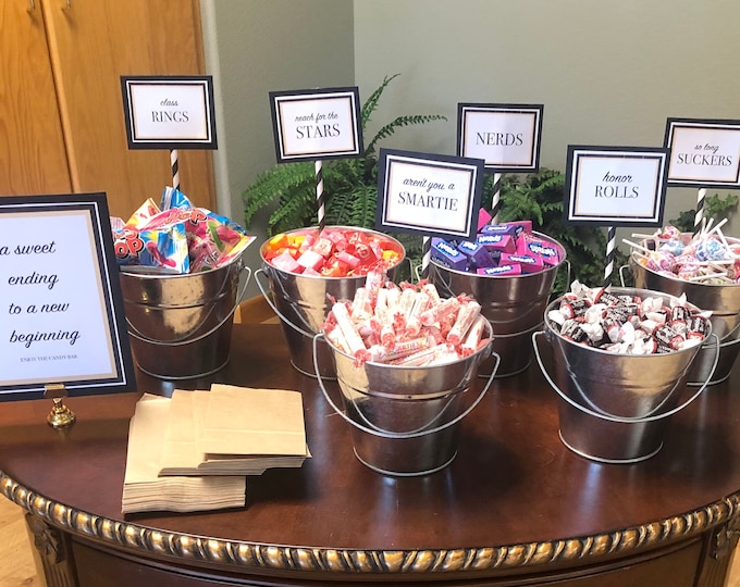 Printable Candy Bar Signs, Graduation, Grad Party Decor, Graduation ...