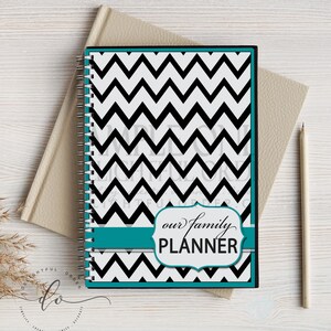 Teal Chevron - Family Planner - (15 Pages) PDF Printable Files ...