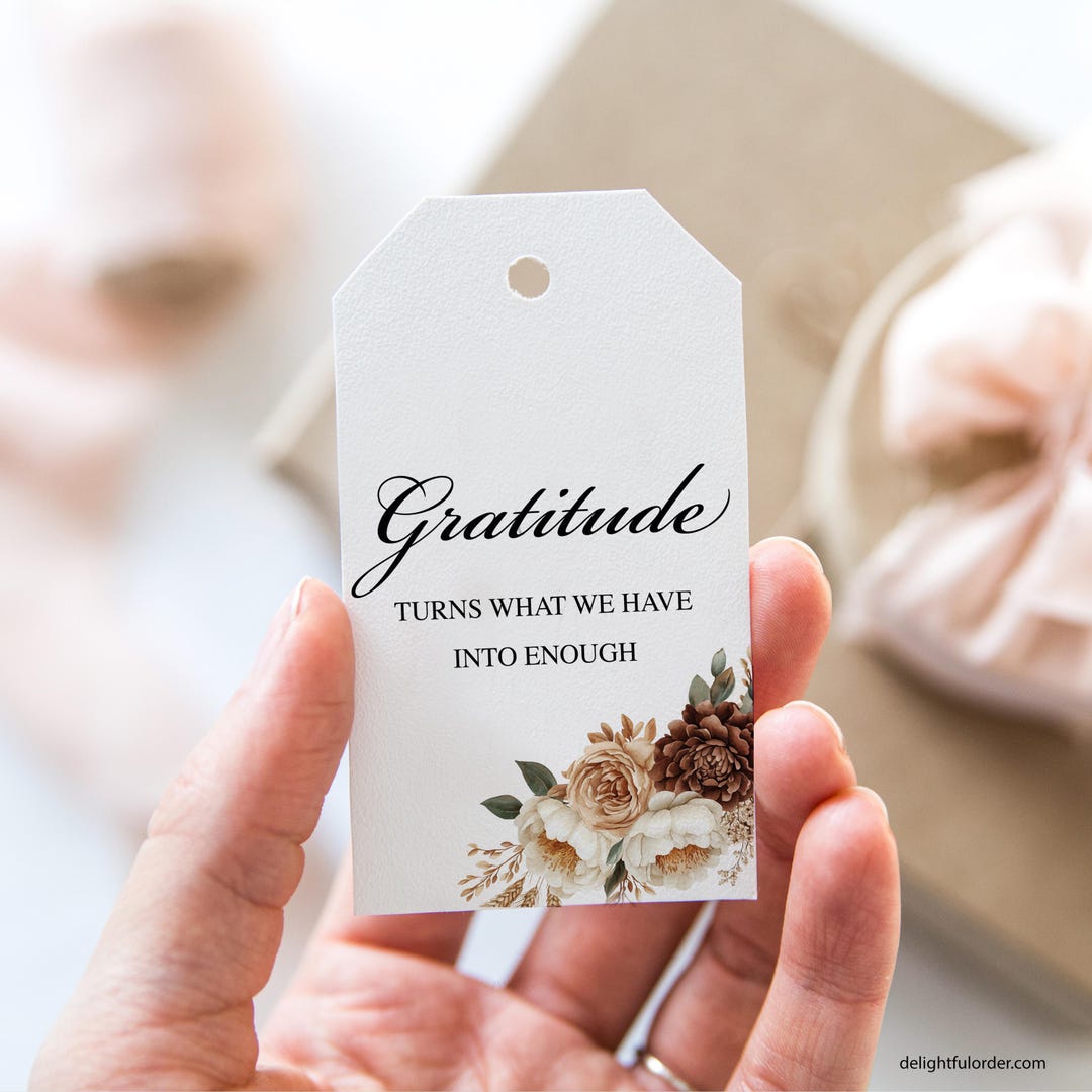 Gratitude Tags - Thanksgiving Tags - Grateful Favor Tags - Printable (1 ...