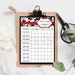 Editable Red Damask Chore Chart PDF File Instant Digital - Etsy