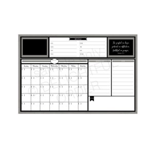 Digital Dry Erase Calendar - 20x30 Gray Be Joyful Family Message Center ...