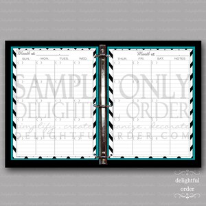 Teal Chevron - Family Planner - (15 Pages) PDF Printable Files ...