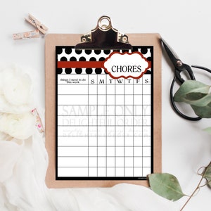 Raspberry Chore Chart - PDF File - Instant Digital Download - Etsy