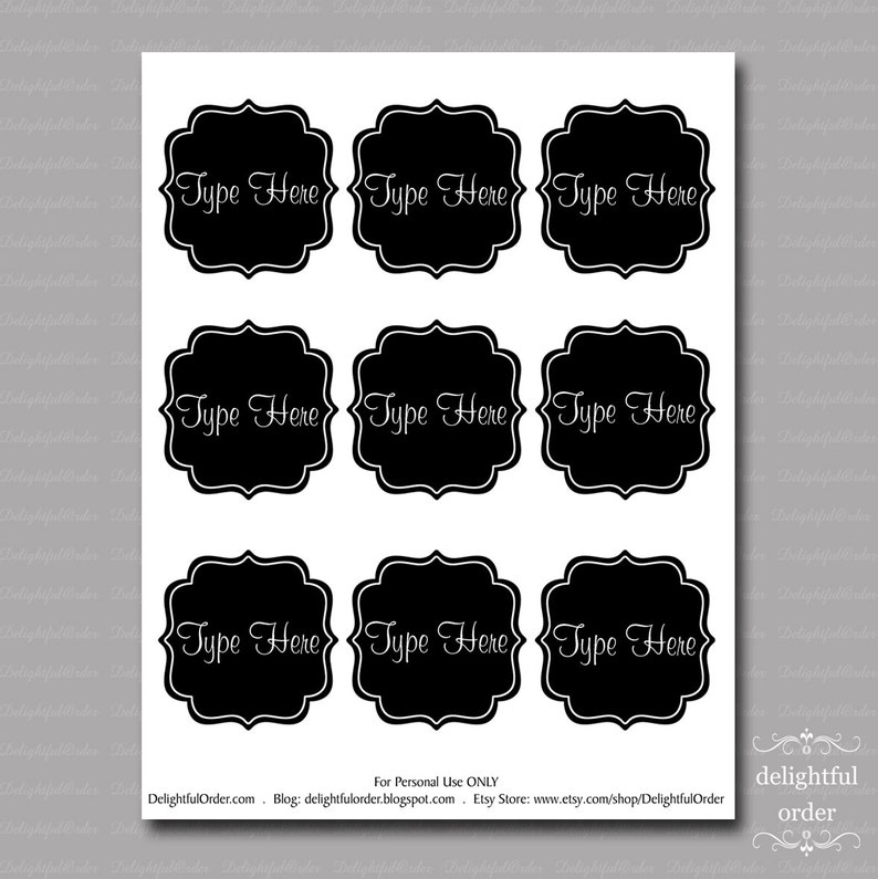 Editable Black Lacey Labels/tags - (2) PDF Files & (1) PNG File ...