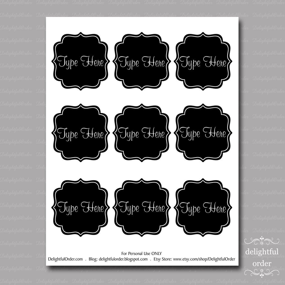 Editable Black Lacey Labels/tags - (2) PDF Files & (1) PNG File ...