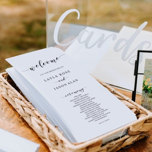 Custom Wedding Program, Front + Back Wedding Ceremony Program, Digital ...