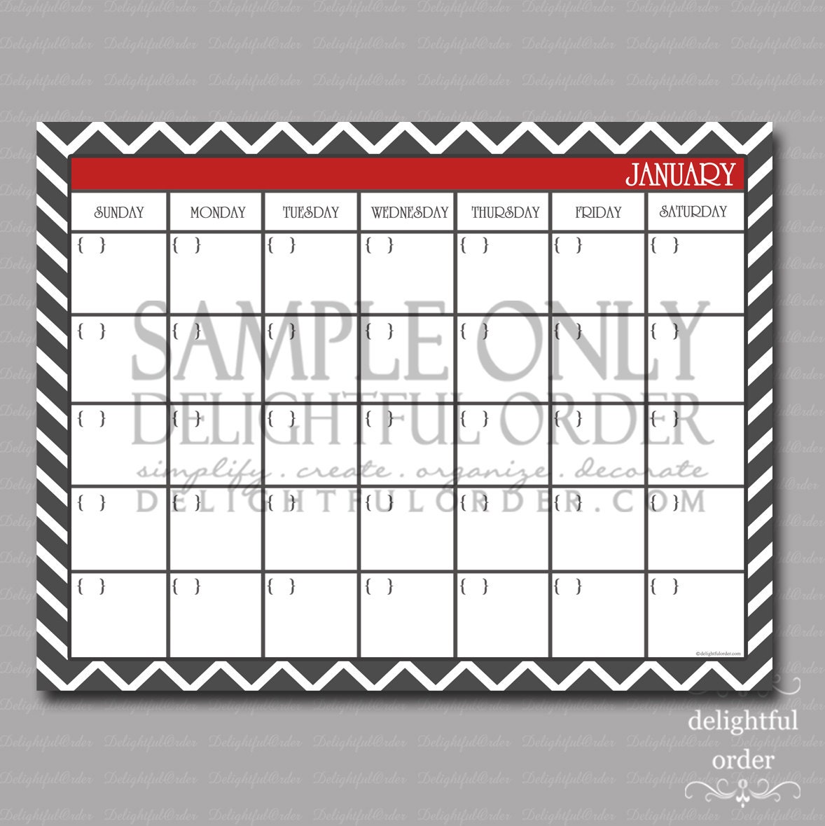 Calendario Chevron Imprimible Chevron Monthly Calendar 12 Pages PDF