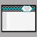 Editable Teal Chevron Monthly Chore Chart - PDF File - Instant Digital ...