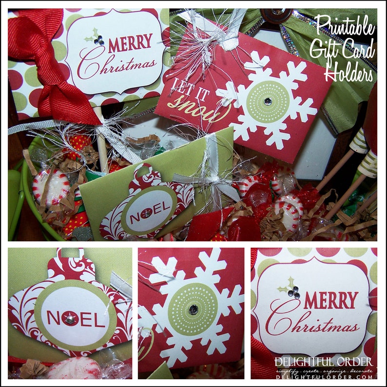 Let It Snow - Gift Card Holder & Message Tag - PDF Printable File ...