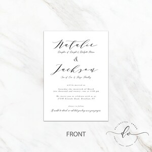 Front & Back Custom Wedding Invitation - Etsy