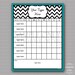 Editable Teal Chevron Chore Chart - PDF File - Instant Digital Download ...