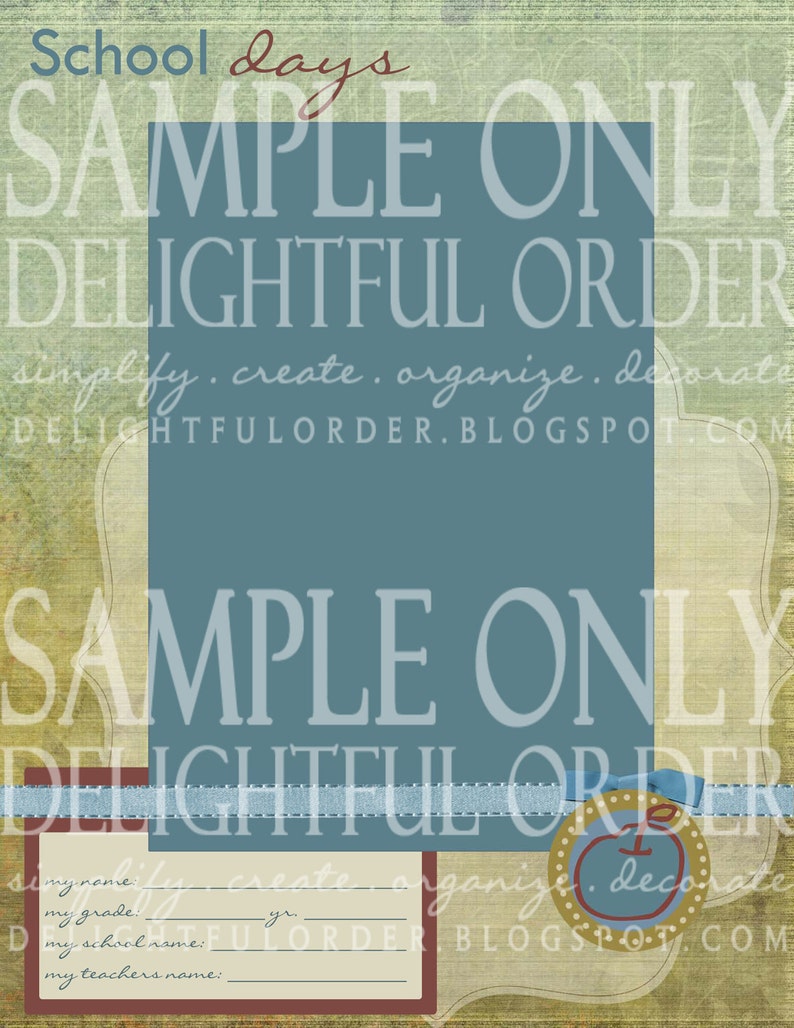 School Days Form PDF Printable File - Instant Digital Download - Etsy