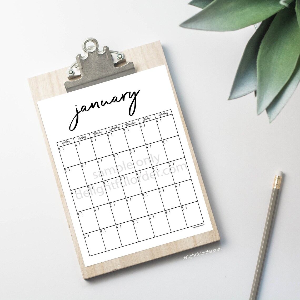 Monthly Calendar 12 Pages PDF Printable Files Instant | Etsy