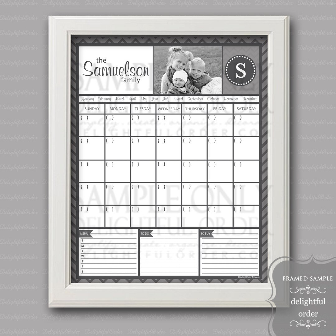 Digital Dry Erase Calendar 16x20 Custom Chevron Calendar 16x20 JPEG ...