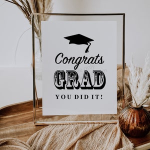 Printable Congrats Grad Sign, Graduation Sign, Candy Bar Sign, Party ...