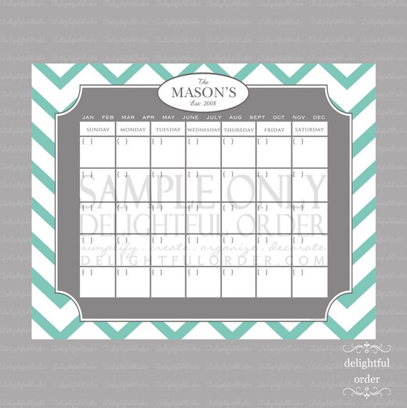 Wall Décor 16x20 Teal- Chevron Instant Download Digital Dry Erase ...