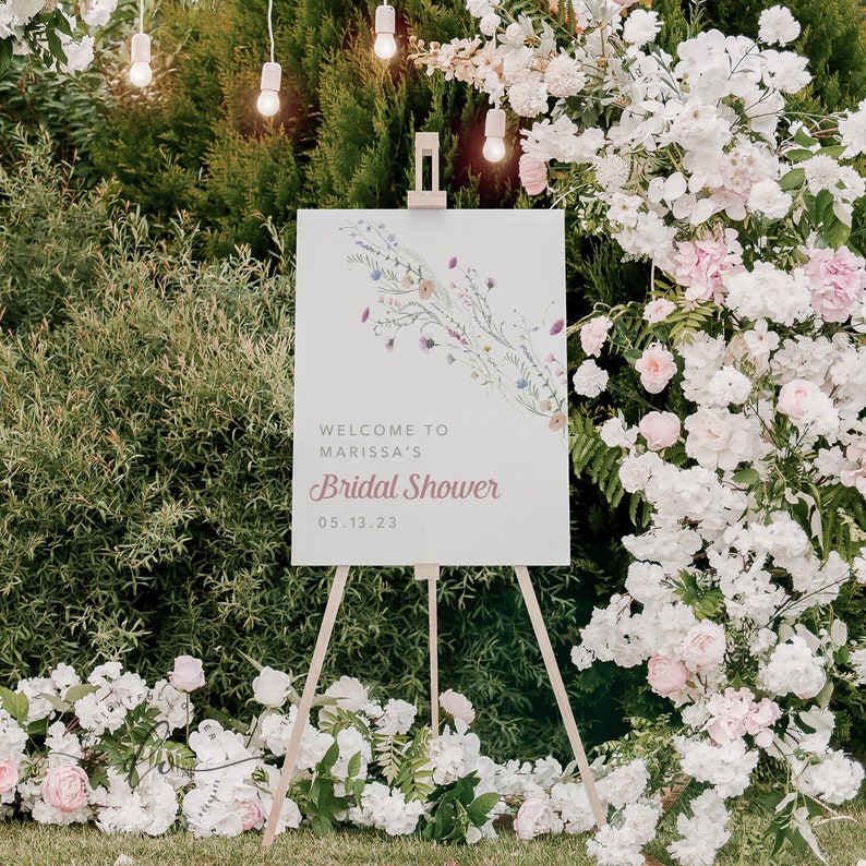 Wildflower Bridal Shower Welcome Sign, Bridal Shower Sign Board, Bridal ...
