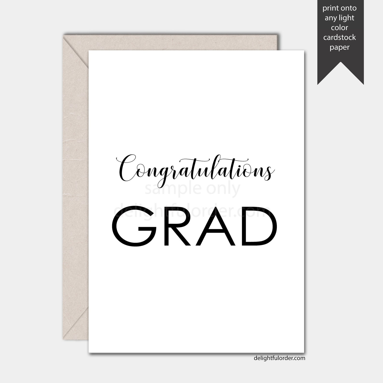 Congratulations Grad Printable Greeting Card 5x7 Folded | Etsy