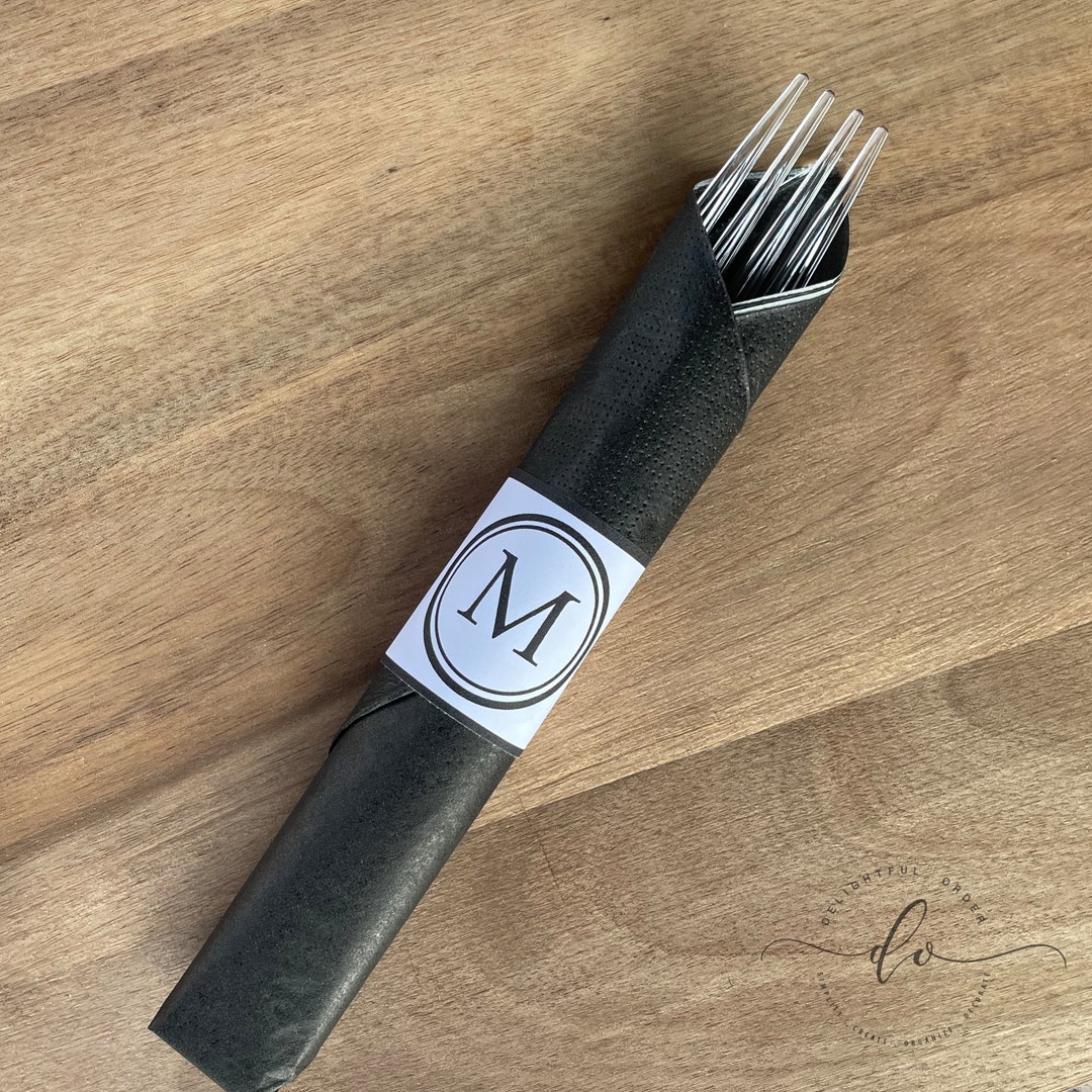 Monogram M - Silverware Napkin Wrappers, Party Decor, Napkin Ring Party ...