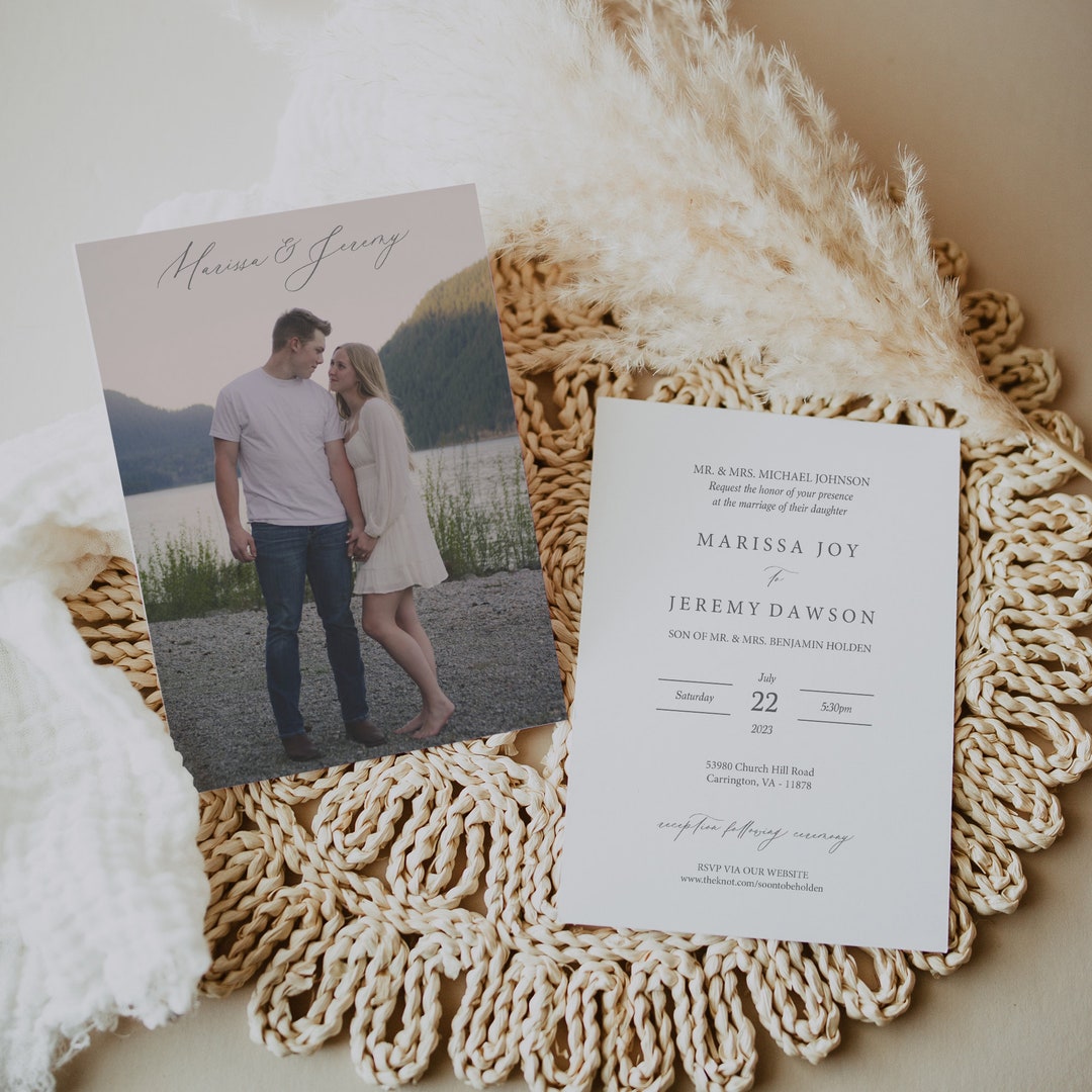 Front & Back Custom Photo Wedding Invitation - Etsy