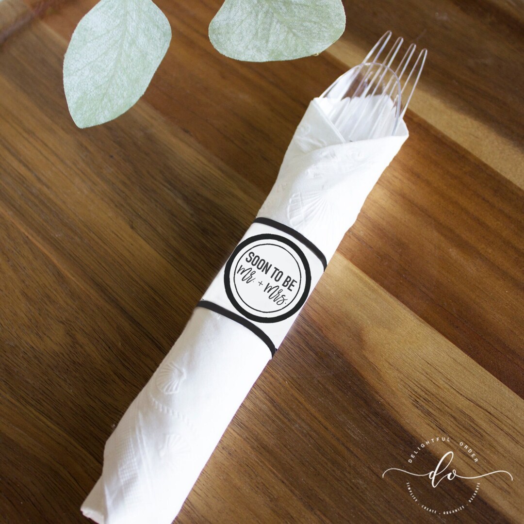 Soon to Be Mr. & Mrs. Silverware Wrappers, Rehearsal Dinner Party Decor ...