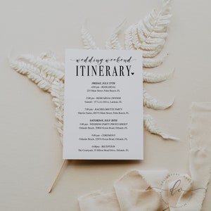Wedding Weekend Itinerary Card - Etsy