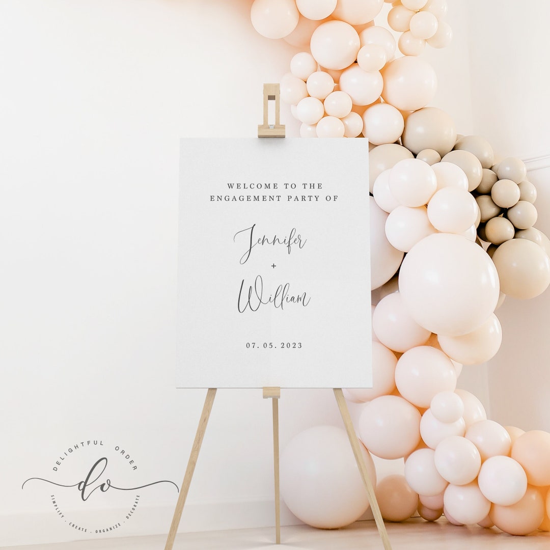 Engagement Party Welcome Sign, Party Sign Board, Engagement Party Decor ...