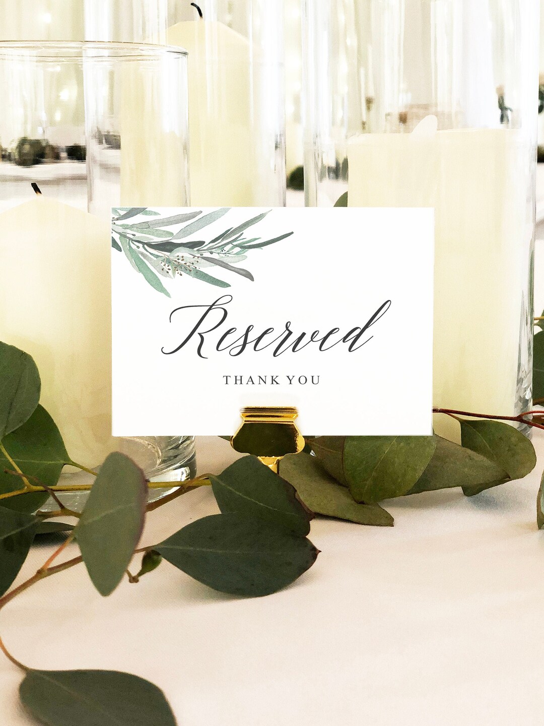 Reserved Thank You Table Sign Card, Table Setting Sign, Reserved ...