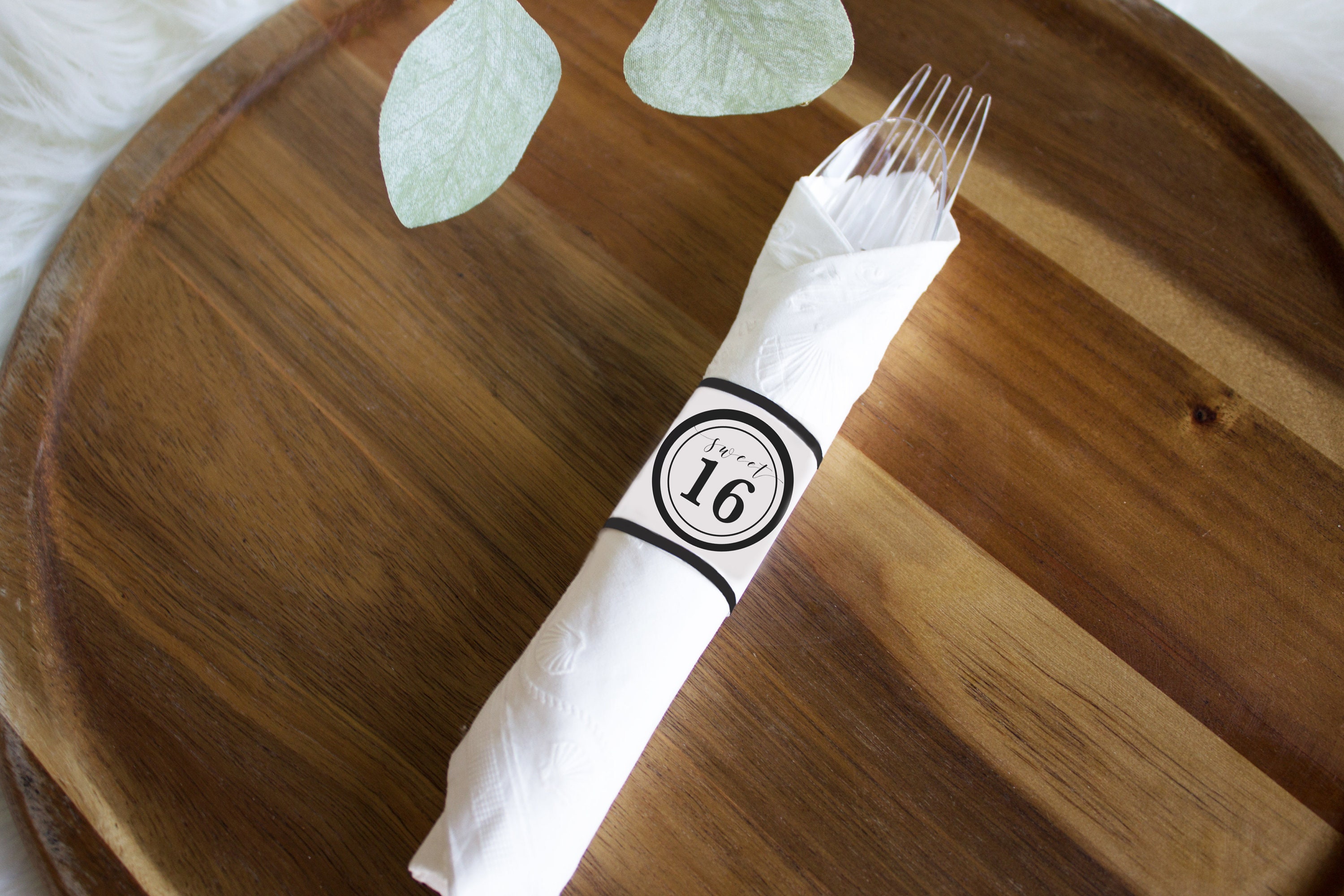 Printable Sweet 16 Party Silverware Wrappers, Birthday Party Decor ...