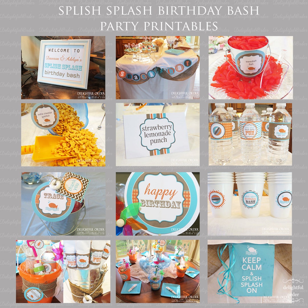 Splish Splash Party Package - (14) PDF & (2) PNG Files - Instant ...