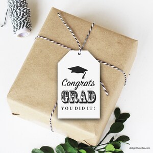 Congrats Grad Gift Tags, Graduation Gift, Bag Tags, Graduation Party ...