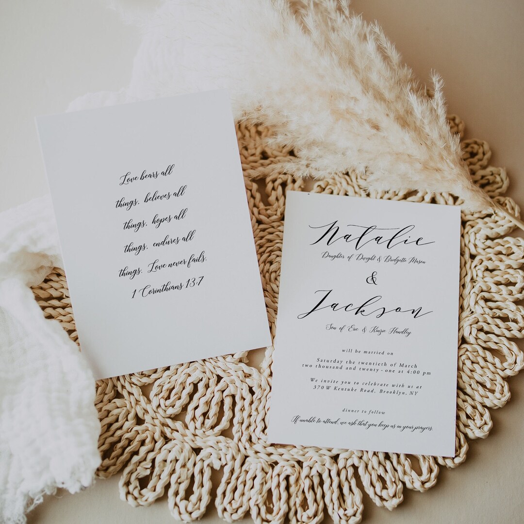 Front & Back Custom Wedding Invitation - Etsy