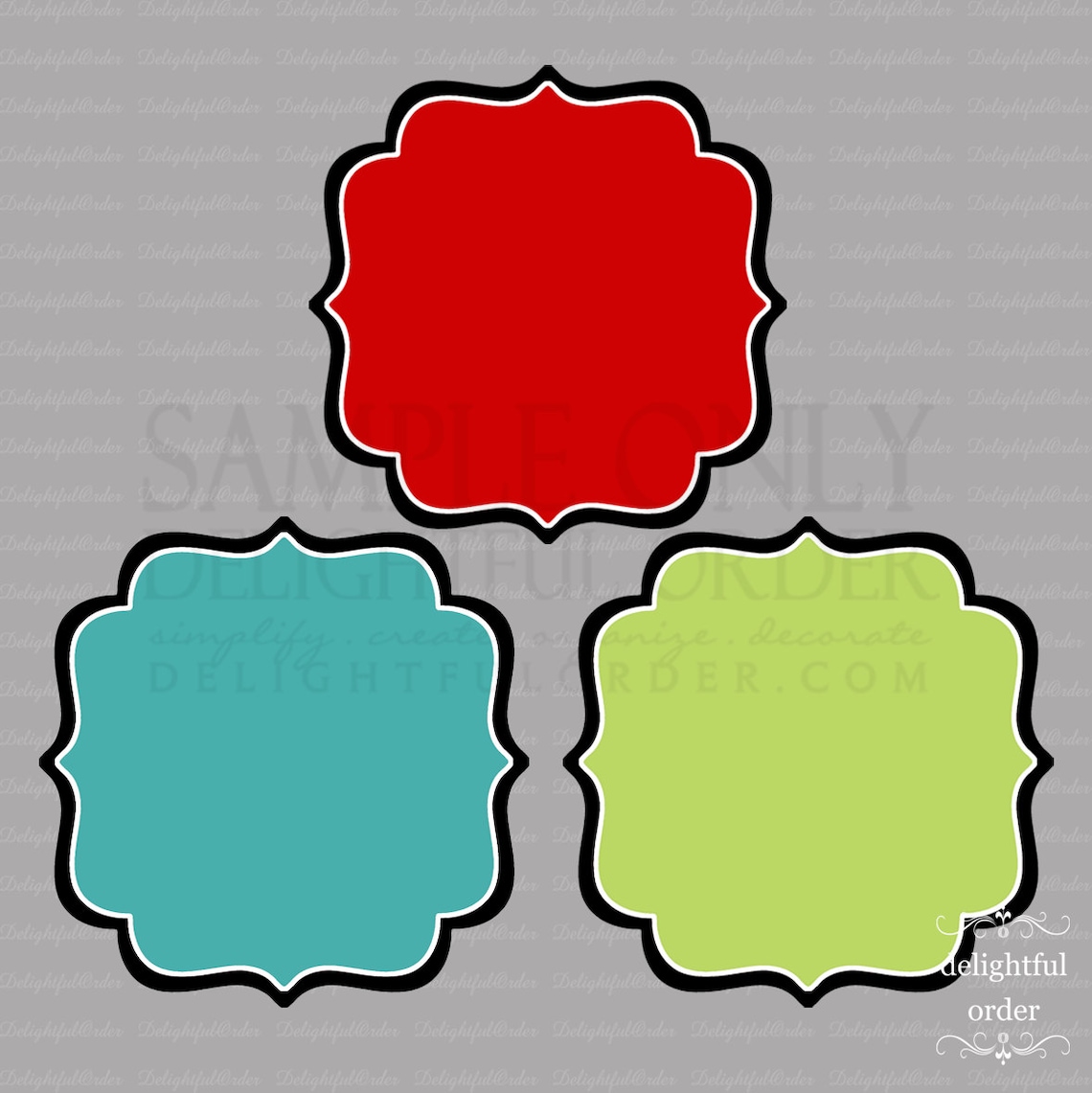 Editable Color Shape Labels/Tags 2 PDF Files Instant | Etsy