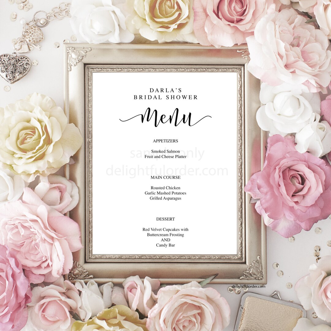 Editable Menu Sign, Elegant, Modern Design, Printable Template, DIY ...