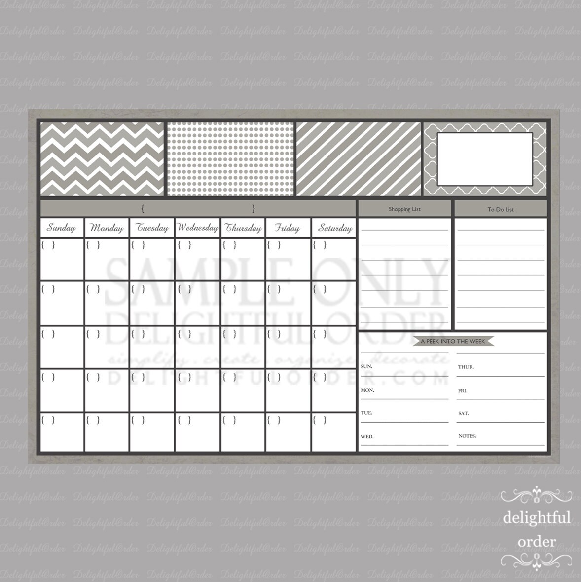 Digital Dry Erase Calendar 20x30 Gray Family Message Center - Etsy