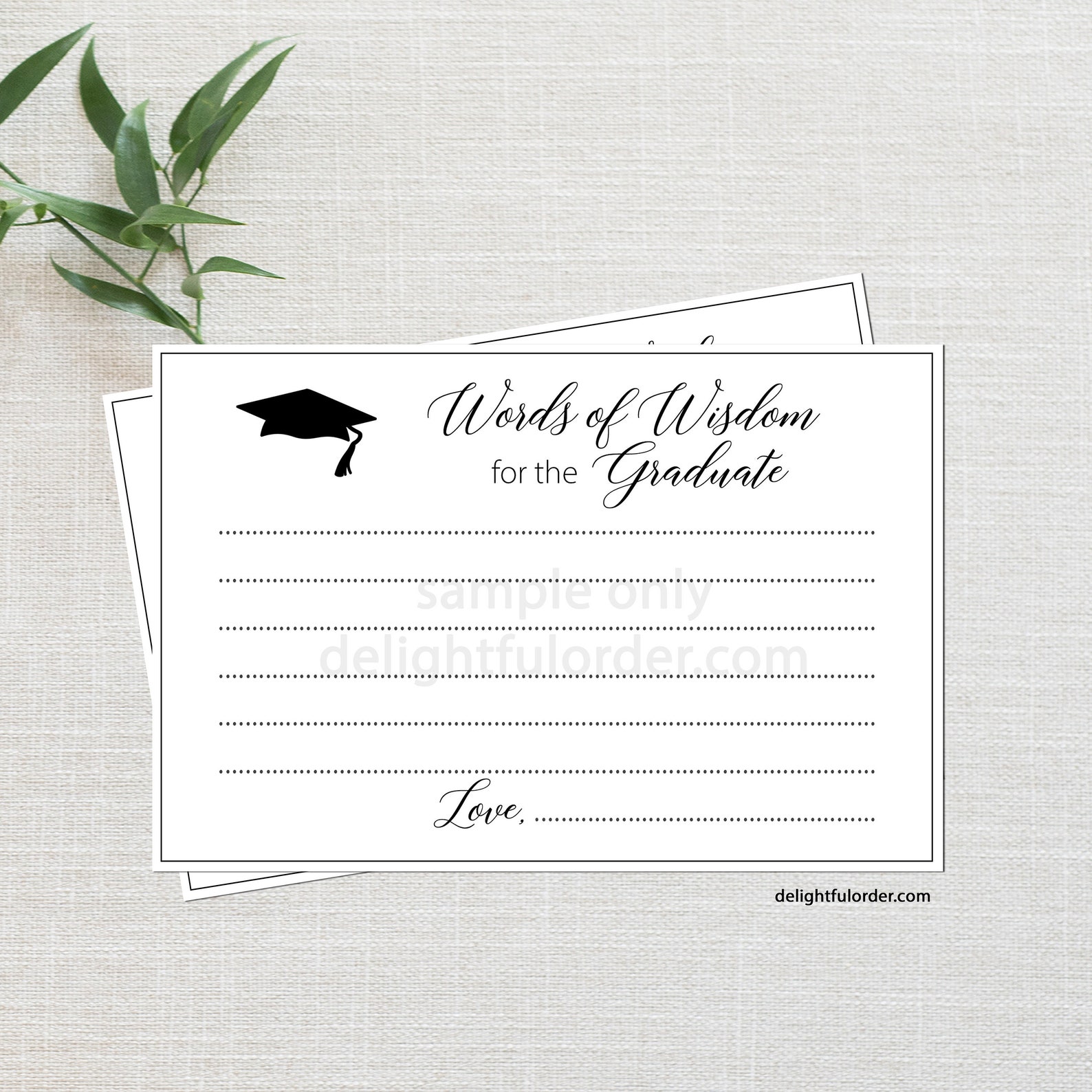 Printable Graduation Words of Wisdom Cards 4x6 Wisdom Card | Etsy