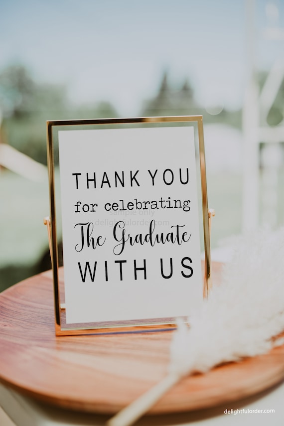 Printable Graduation Thank You Sign Party Sign Rustic - Etsy