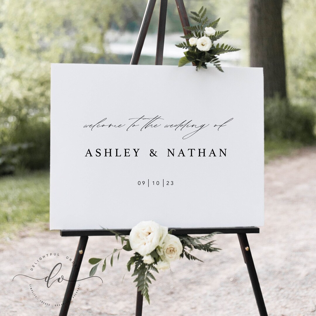 Wedding Welcome Sign, Modern Wedding Sign, Wedding Board, Wedding Decor ...