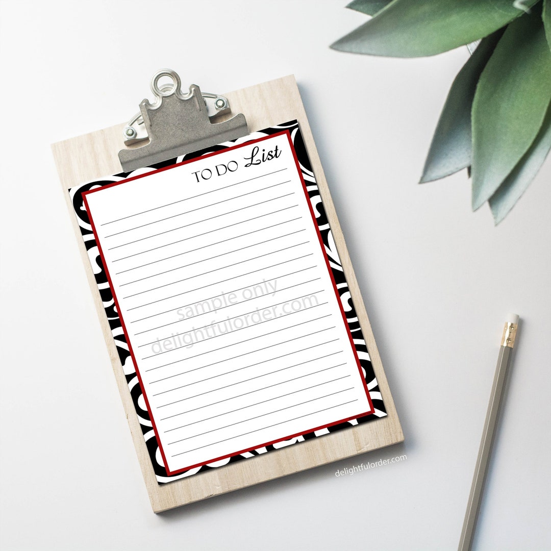 To Do List - PDF Printable File - Instant Digital Download - Etsy