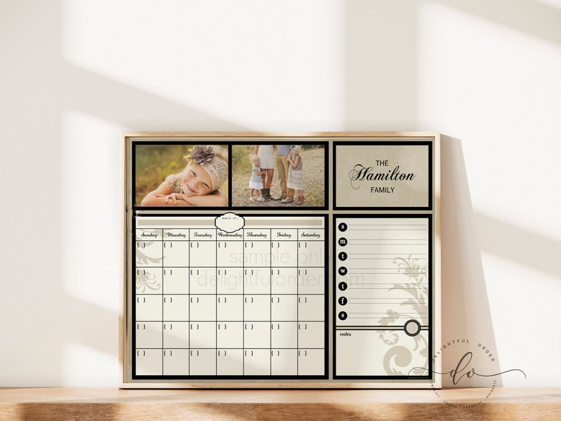 Digital Custom Calendar - 16x20 Custom Last Name - Dry Erase Calendar ...