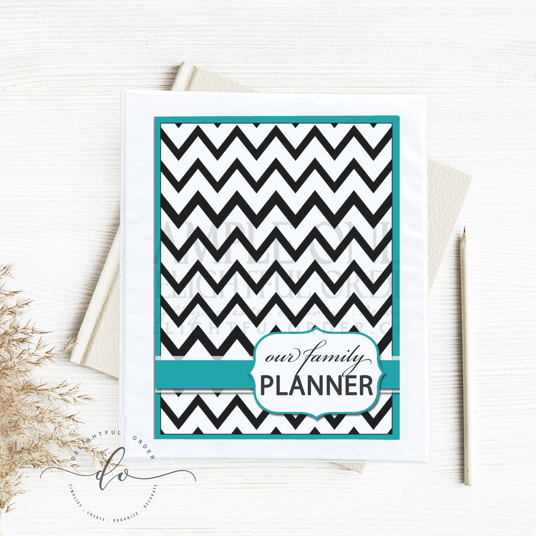 Teal Chevron - Family Planner - (15 Pages) PDF Printable Files ...