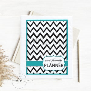 Teal Chevron - Family Planner - (15 Pages) PDF Printable Files ...