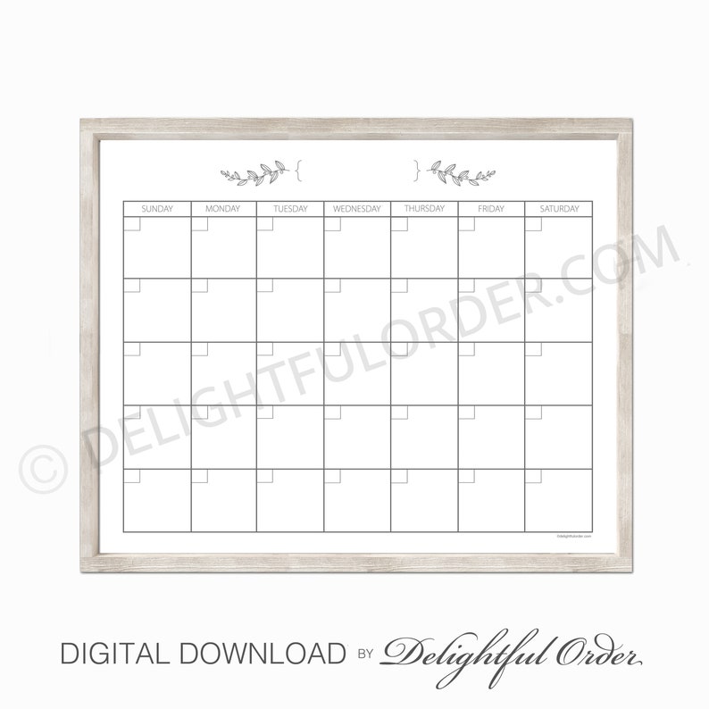 16x20 White & Gray Farmhouse Calendar JPEG Digital File - Etsy